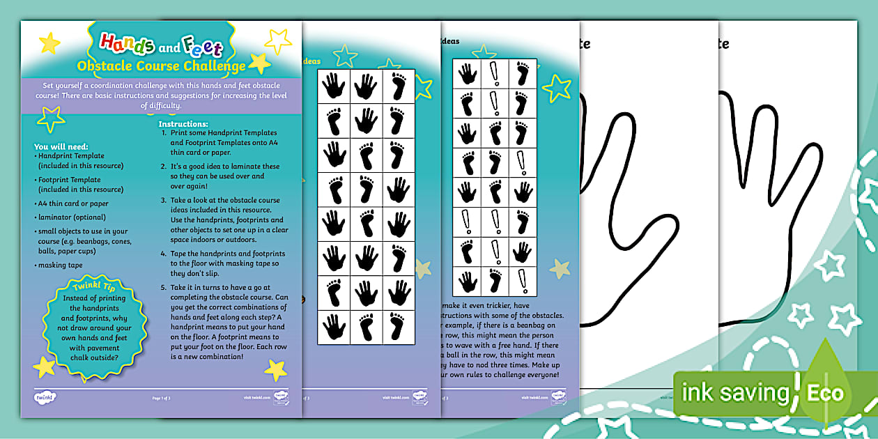 Hands and Feet Obstacle Course Challenge - Twinkl