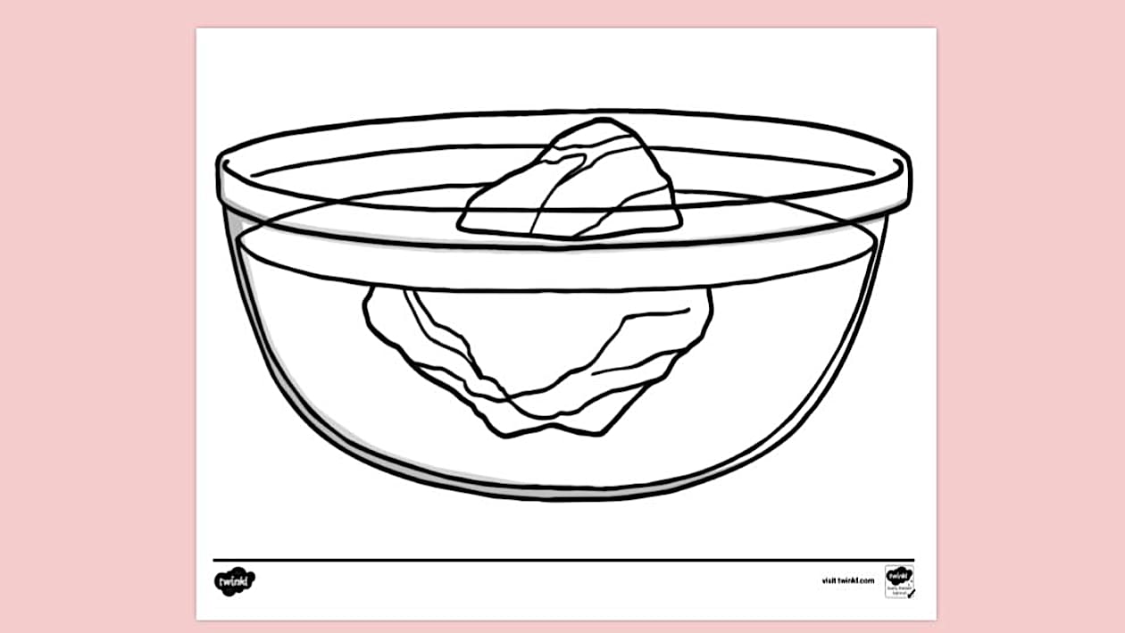 Iceberg in a Bowl Colouring | Colouring Sheets - Twinkl