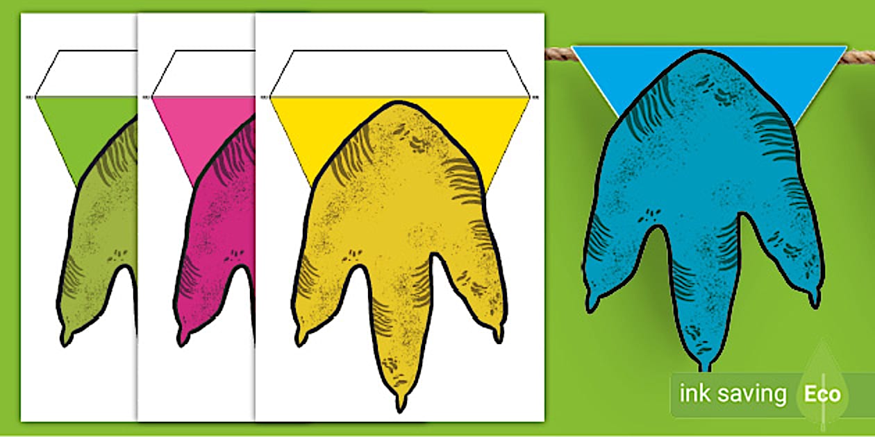 Dinosaur Feet Bunting | Display Items | Twinkl - Twinkl
