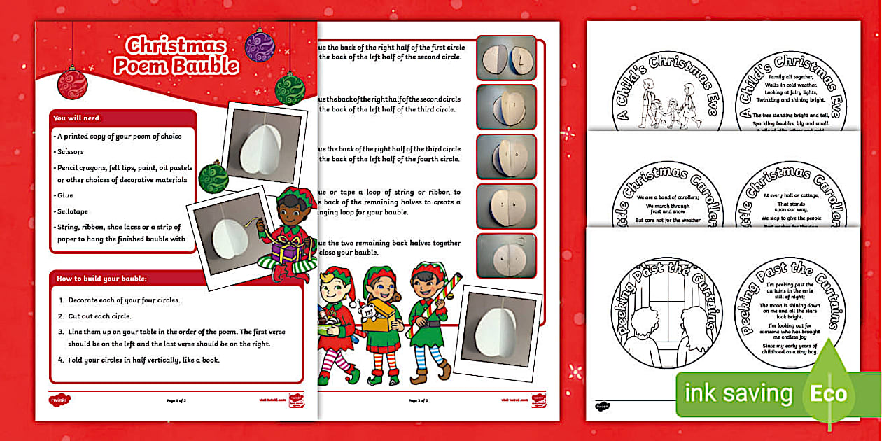 Christmas Poem Bauble (teacher made) - Twinkl