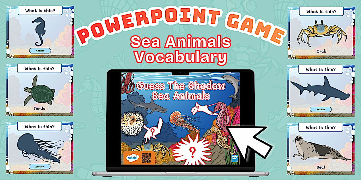 Sea Animals Guess The Shadow Powerpoint Game