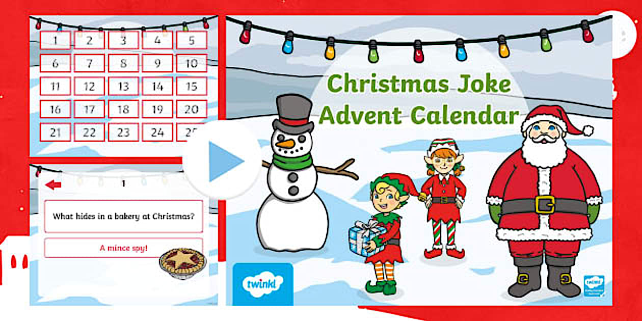 Christmas Joke Advent Calendar PowerPoint (teacher made)
