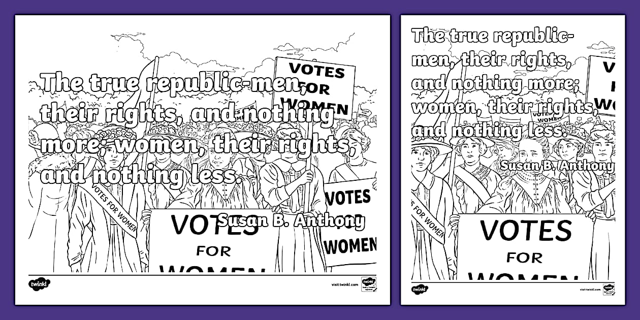 Susan B. Anthony Coloring Page - Twinkl USA Resources