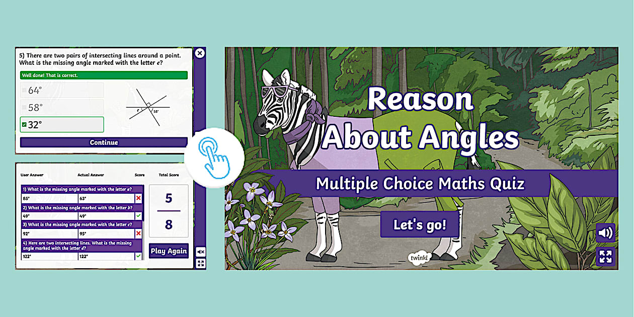 👉 Reason About Angles KS2 Maths Multiple Choice Quiz