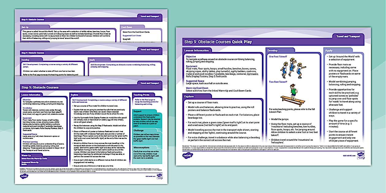 Nursery PE: Transport and Travel - Step 9: Obstacle Courses