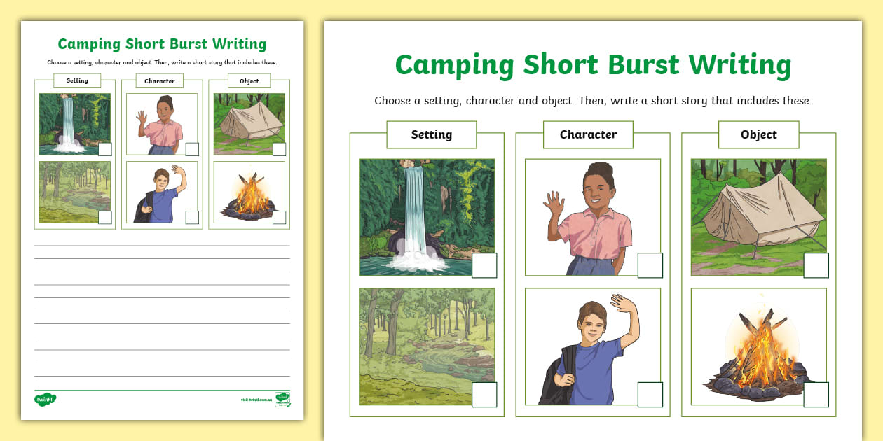 Camping Short Burst Writing Template