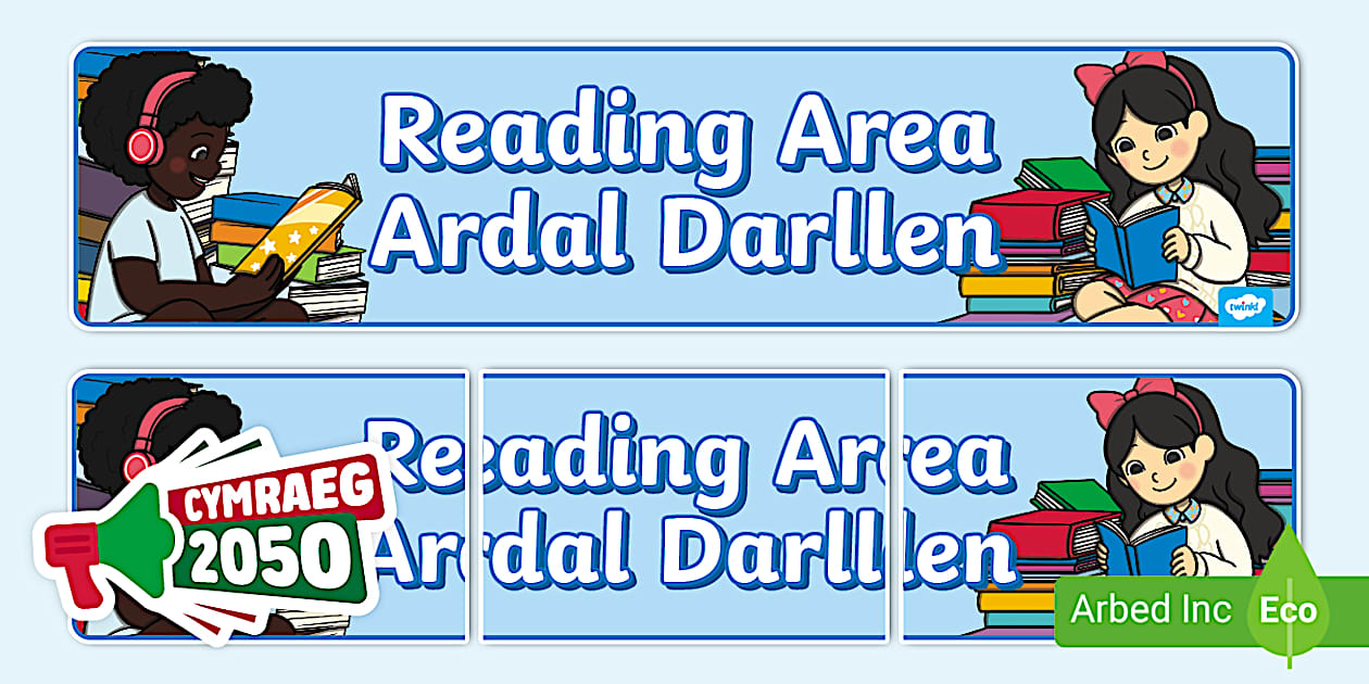 Reading Area Display Banner Welsh Translation (teacher made)