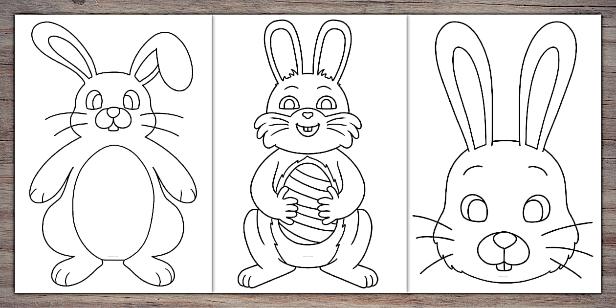 Printable Colouring Rabbits | Twinkl Party (teacher made)
