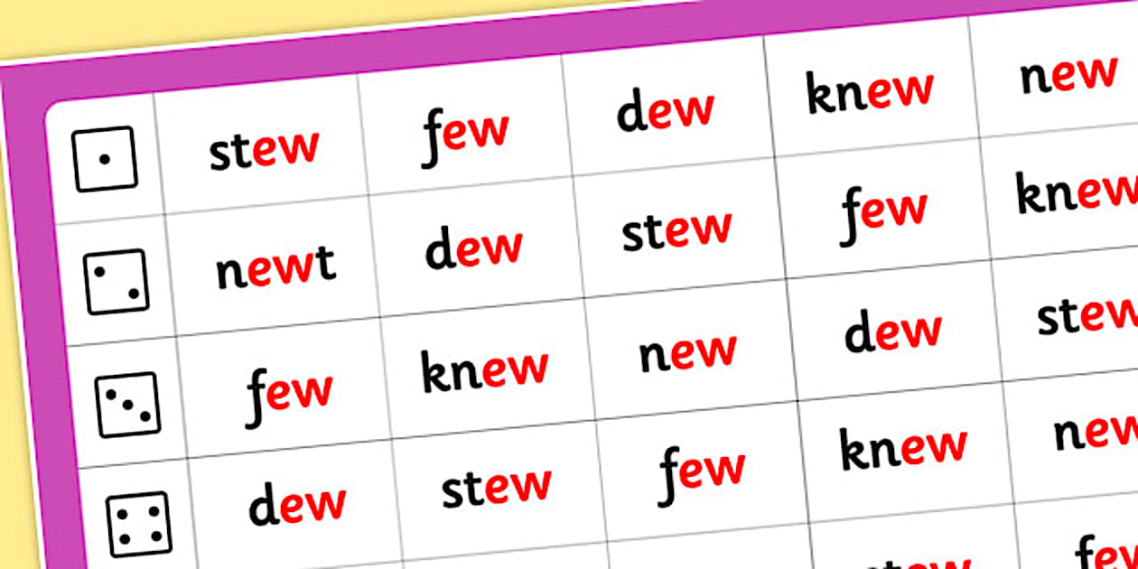 Phase 5 Roll and Read Mat ew (Teacher-Made) - Twinkl
