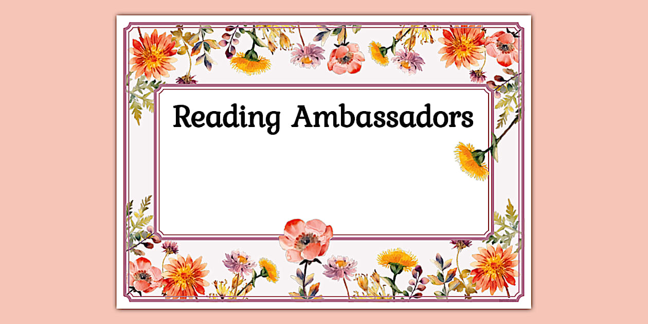 Wildflower Botanical-Themed Reading Ambassadors Display Poster