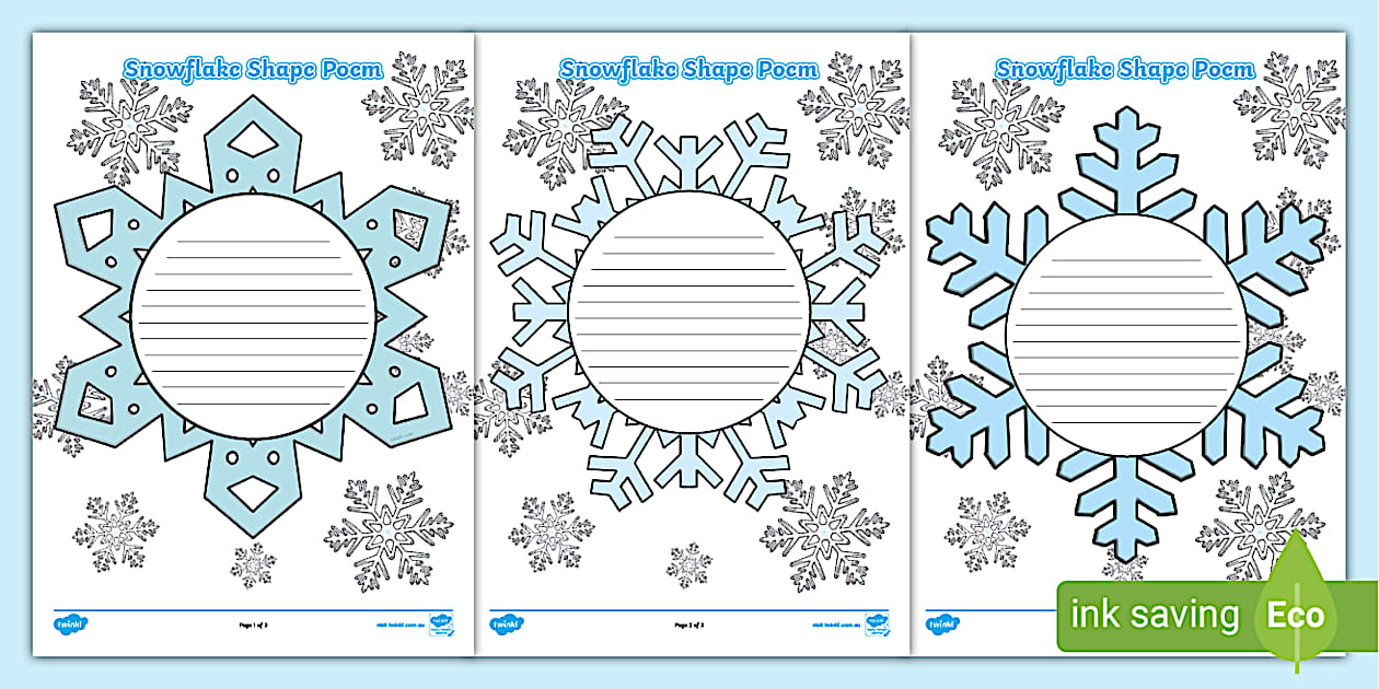 Snowflake Shape Poem (teacher made) - Twinkl
