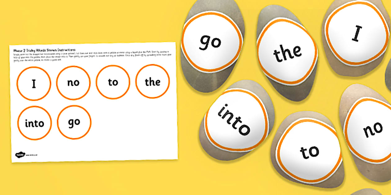 Cursive Tricky Words Stone Cut Outs Phase 2 (teacher made)