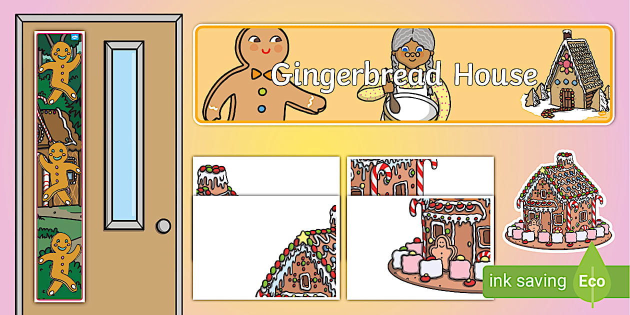 Gingerbread House Door Decoration Pack (teacher made)