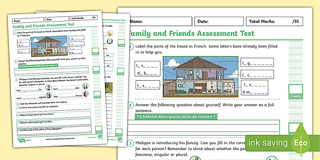 👉 French: Family and Friends: Year 5 Assessment Test