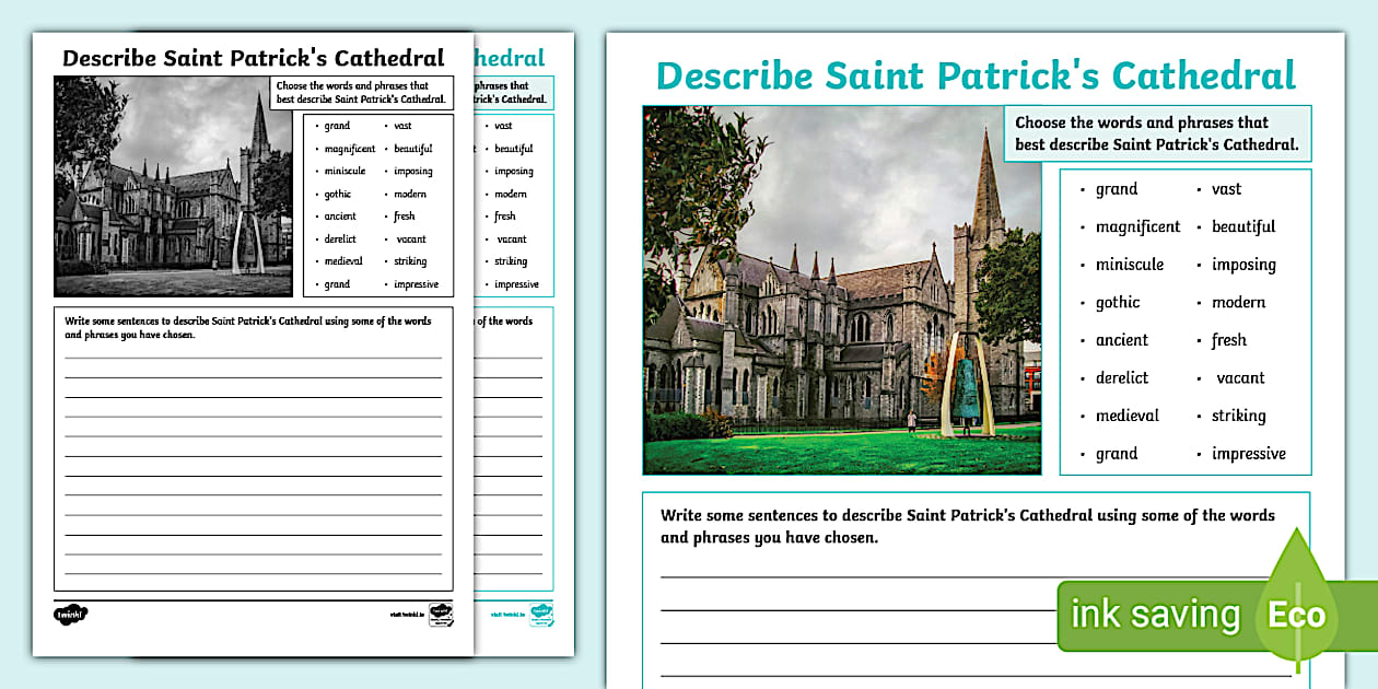 Saint Patrick's Cathedral Worksheet (teacher made) - Twinkl