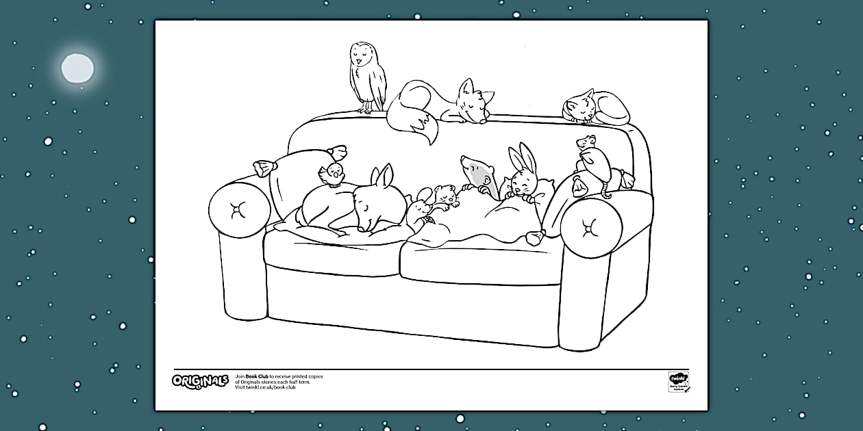 Cute Sleeping Animals Colouring Page | Twinkl Originals