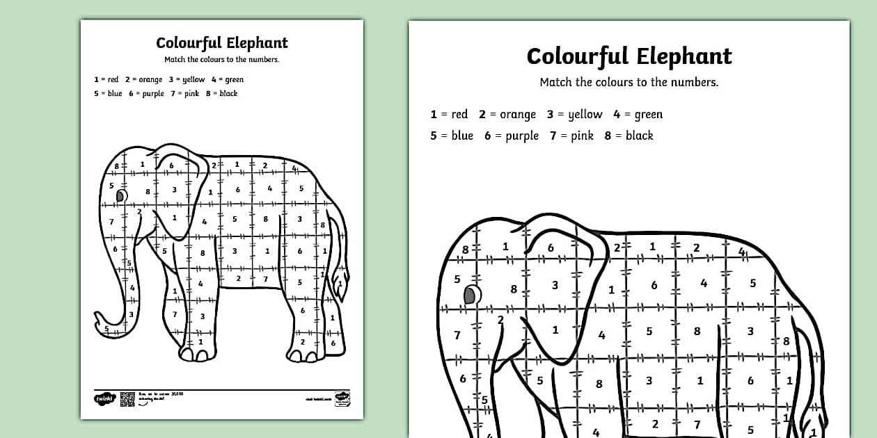 Elmer Colour by Numbers Worksheet | Creative Maths Resource