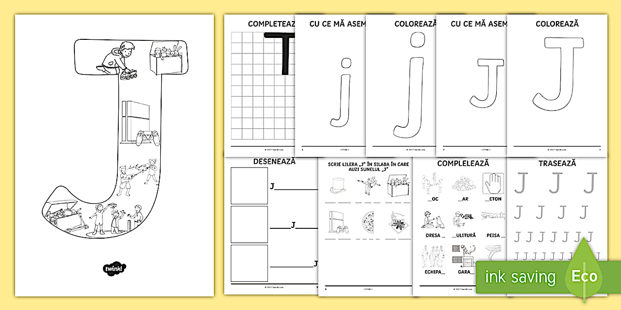Consolidarea literei J - Broșură cu activități - Twinkl