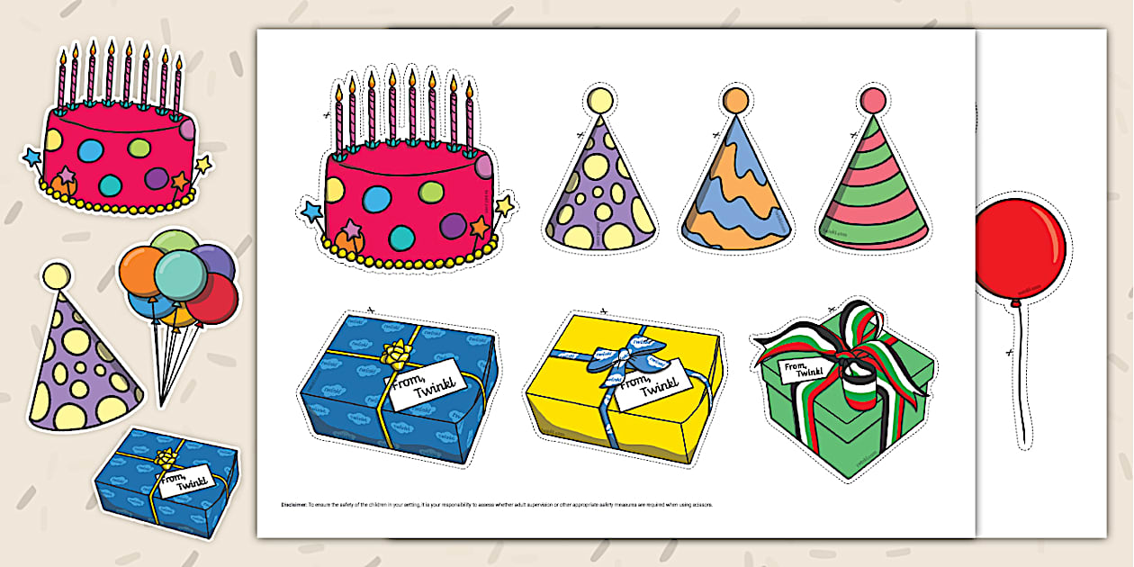 Birthday Display Cut-Outs (teacher made) - Twinkl