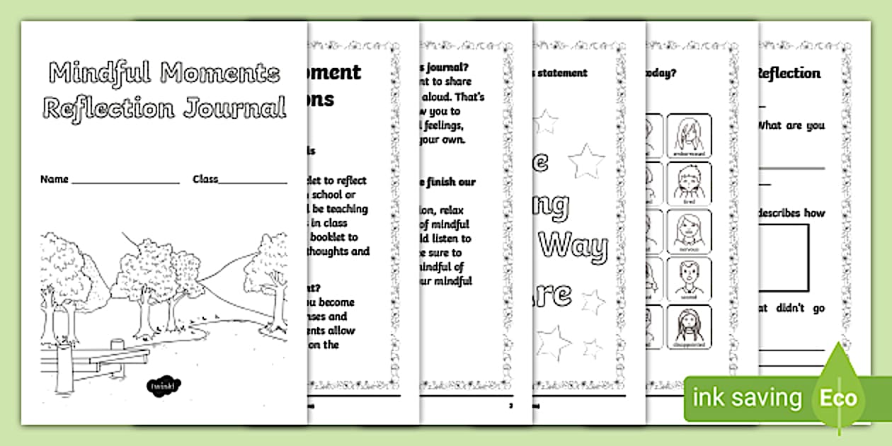 Mindful Moments Reflection Journal - Twinkl
