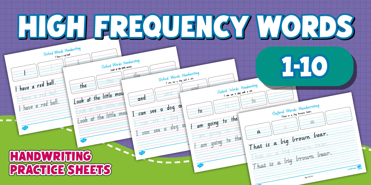 High Frequency Words 1-10