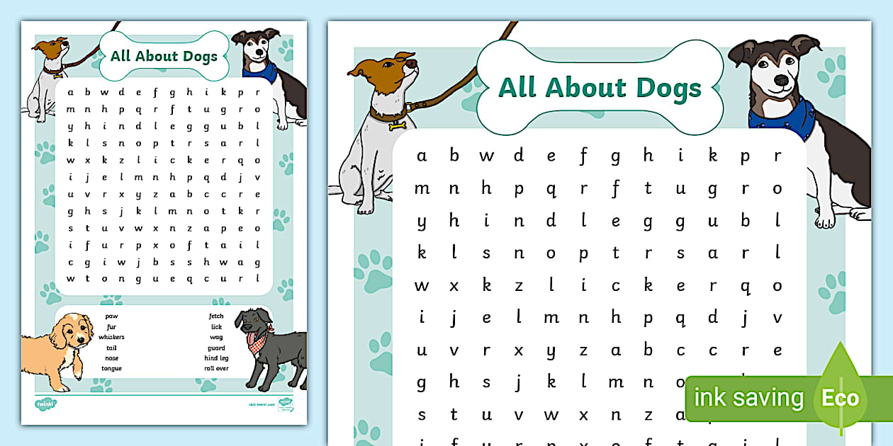 Dog Word Search - KS1 - Animals - Pets (creat de profesori)