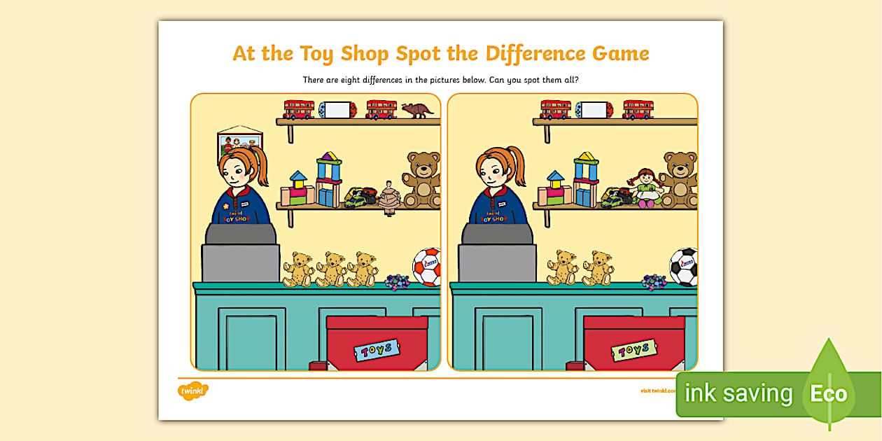 Toy Shop Spot the Difference Activity (teacher made)