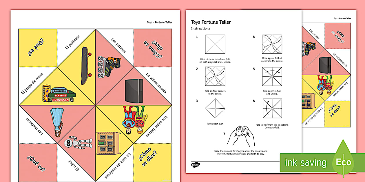 Toys Fortune Teller Spanish (teacher made) - Twinkl