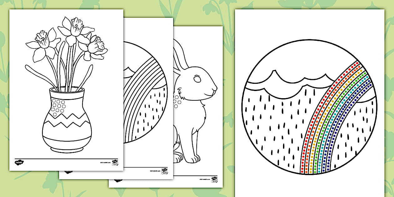 Spring-Themed Pointillism Templates - KS1 (teacher made)