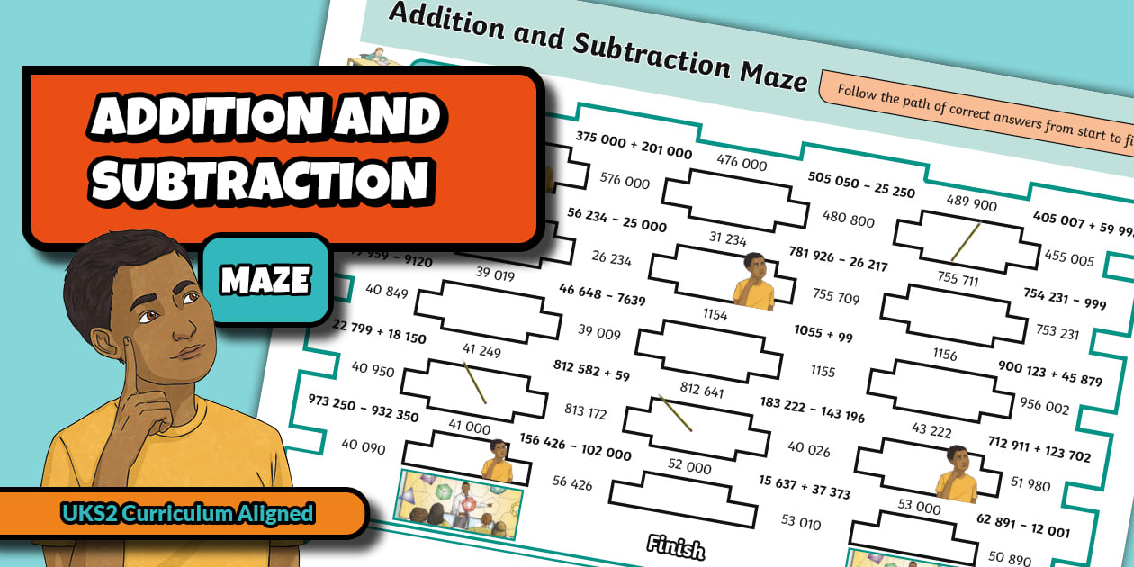 👉 UKS2 Addition and Subtraction Maze - Twinkl
