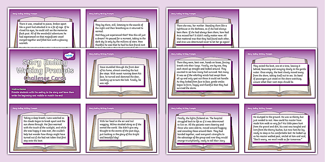 Story Endings Writing Prompts Cards | Creating Texts