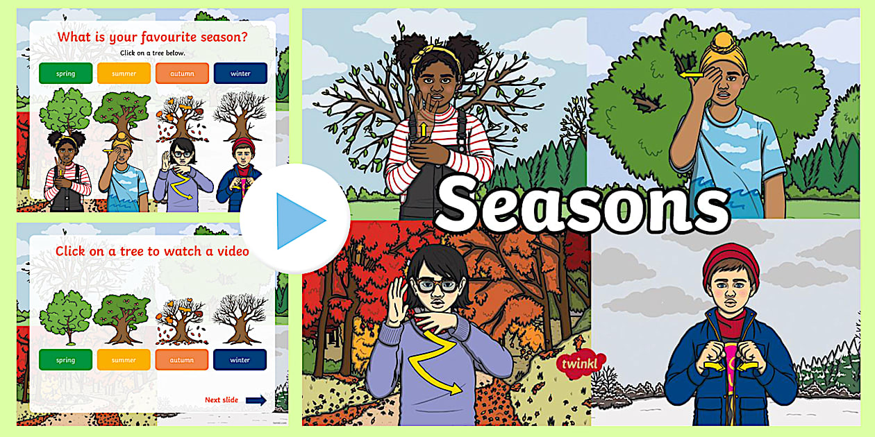 British Sign Language (BSL) Seasons Video PowerPoint