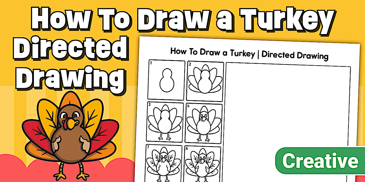 How To Draw a Turkey | Directed Drawing