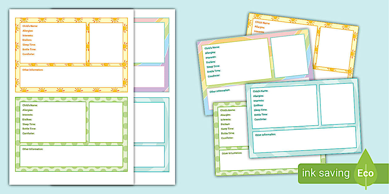 Child Information Display Cards (teacher made) - Twinkl