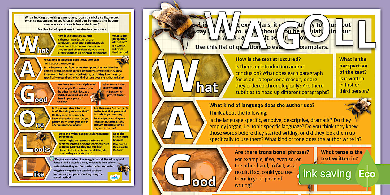 WAGOLL Poster for Senior Writing (teacher made) - Twinkl