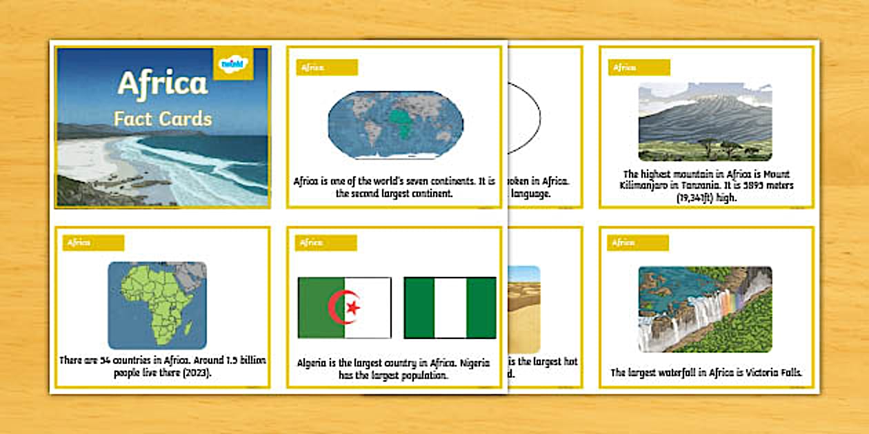 Africa Fact Cards: Gr 4-6 (teacher made) - Twinkl