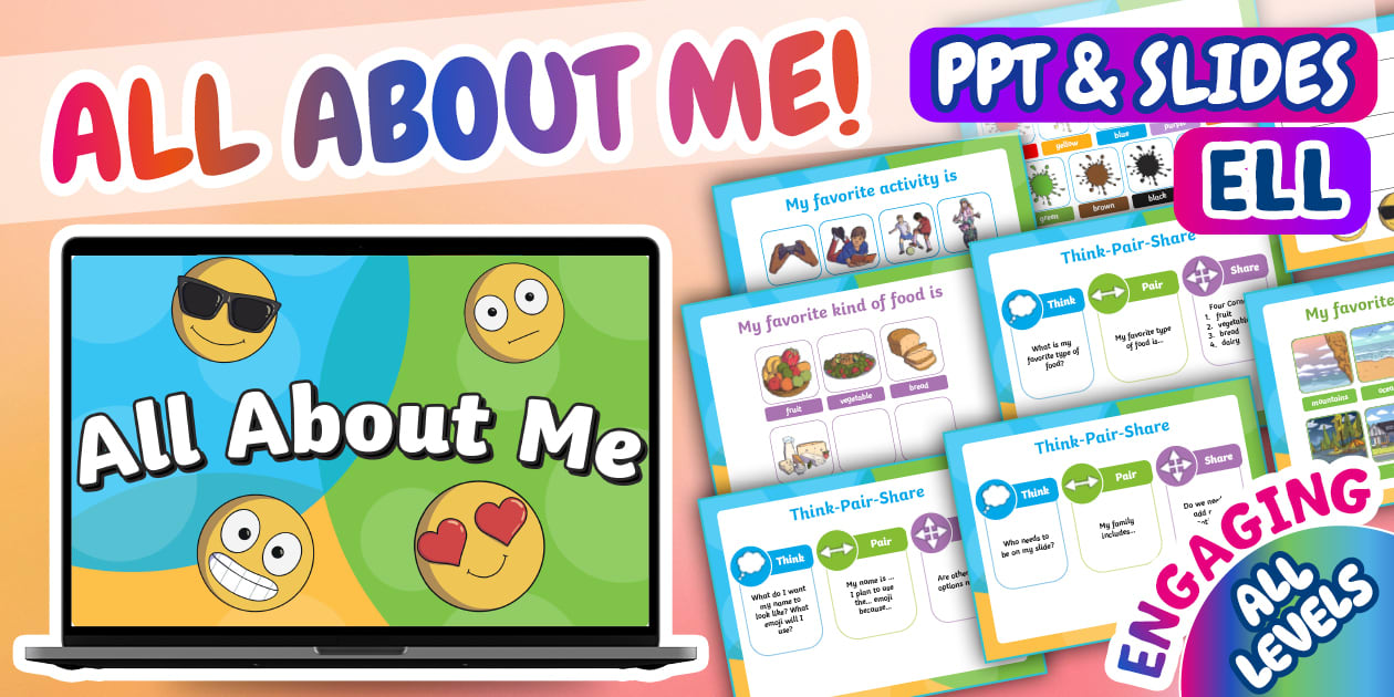 All About Me PowerPoint & Google Slides Templates for ELL