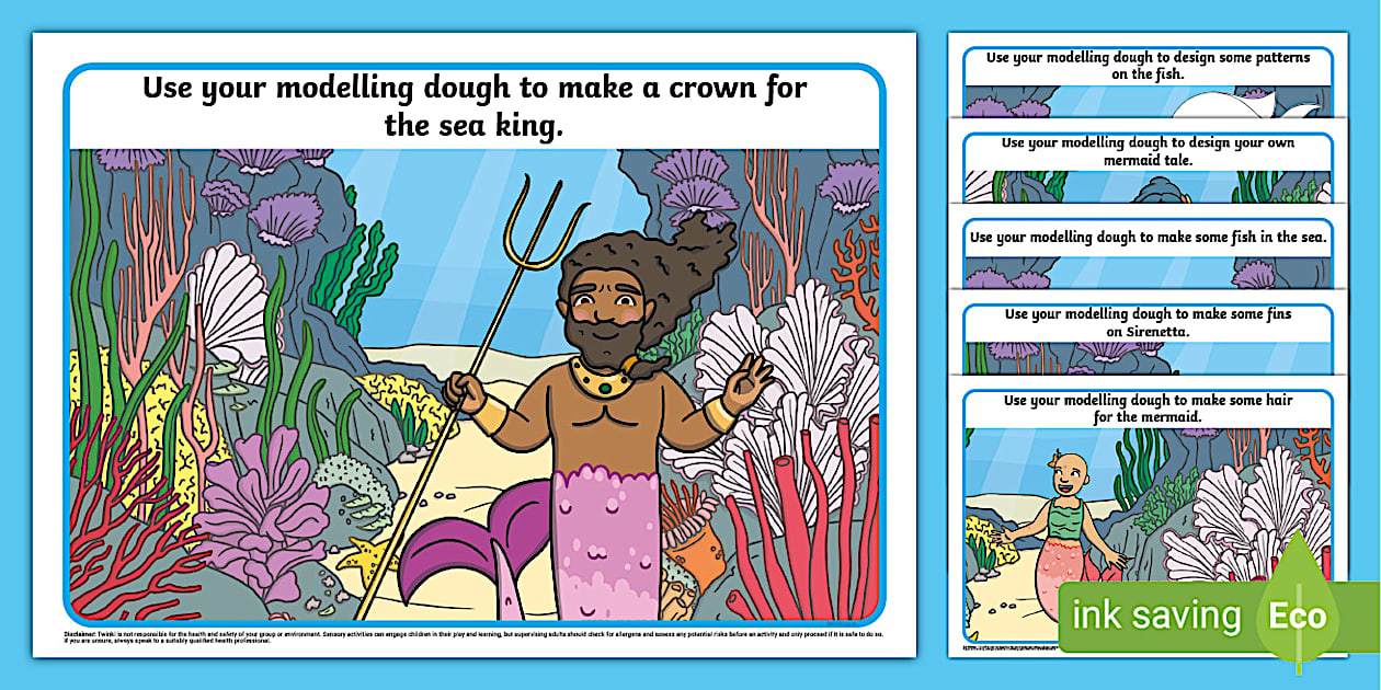 The Little Mermaid Modelling Dough Mats (teacher made)