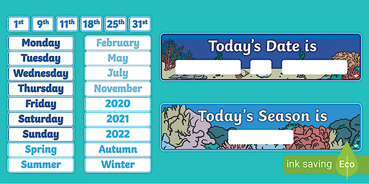 * NEW * Ocean Calendar - Twinkl