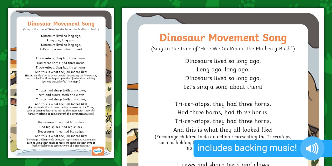 Dinosaurs Movement Song - EYFS Dinosaur Song - Twinkl
