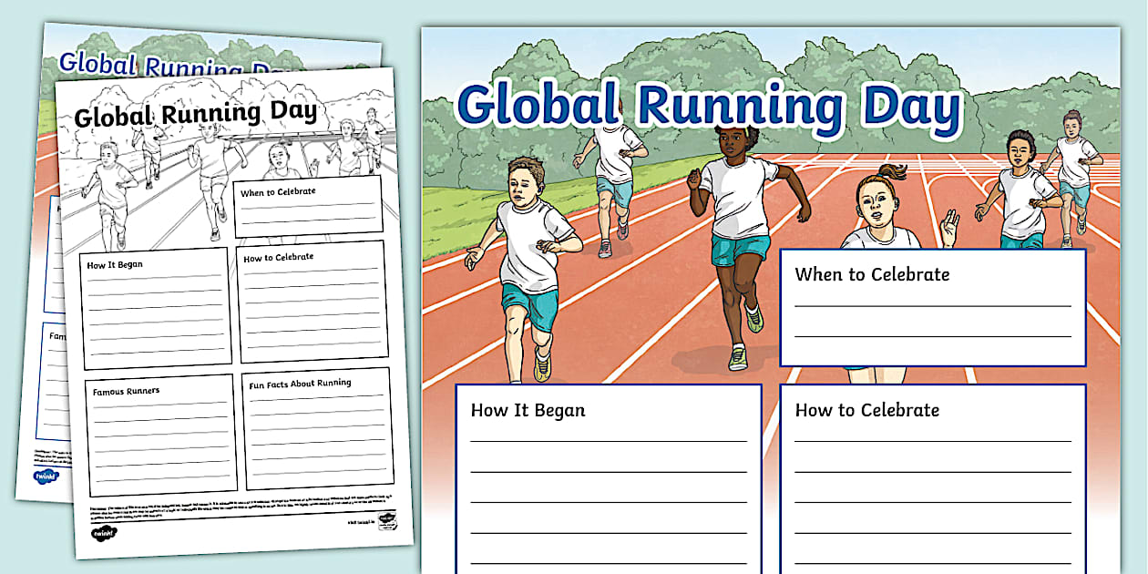 Global Running Day Fact File Template - Twinkl Writing