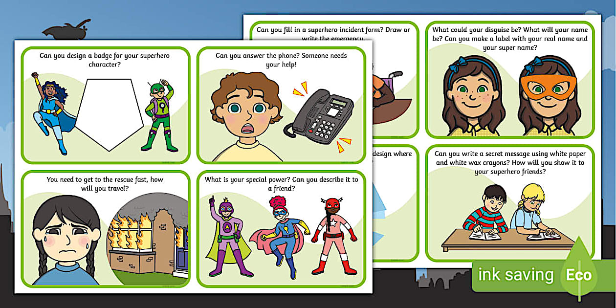 Superhero Role Play Challenge Cards