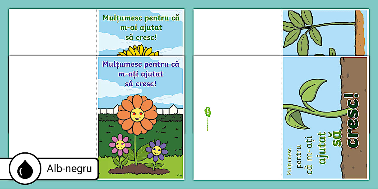 Mulțumesc pentru că m-ați ajutat să cresc! – Felicitare