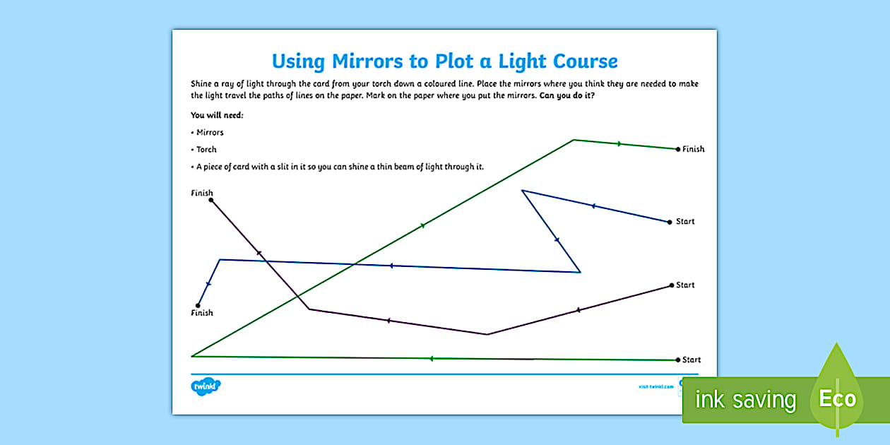 Y6 Light: Using Mirrors to Plot a Light Course Worksheet