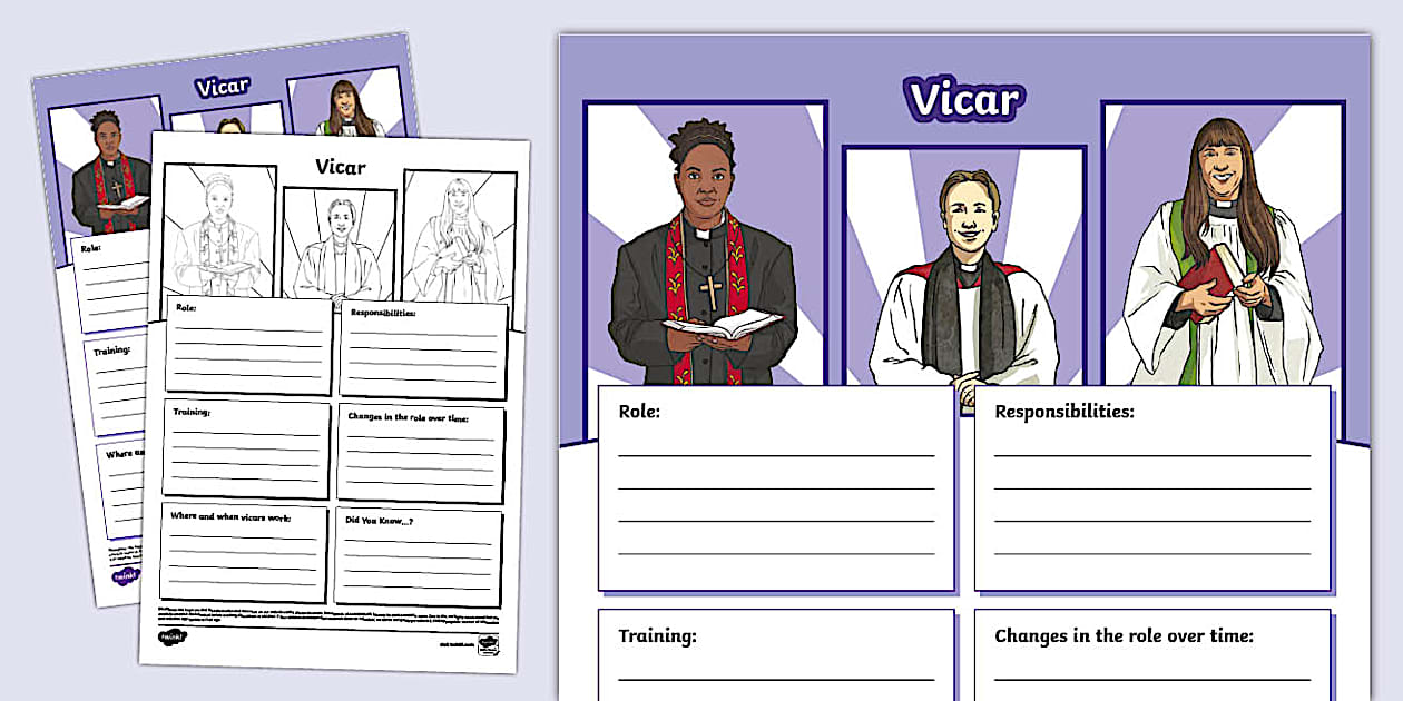 Vicar Fact File Template (Hecho por educadores) - Twinkl