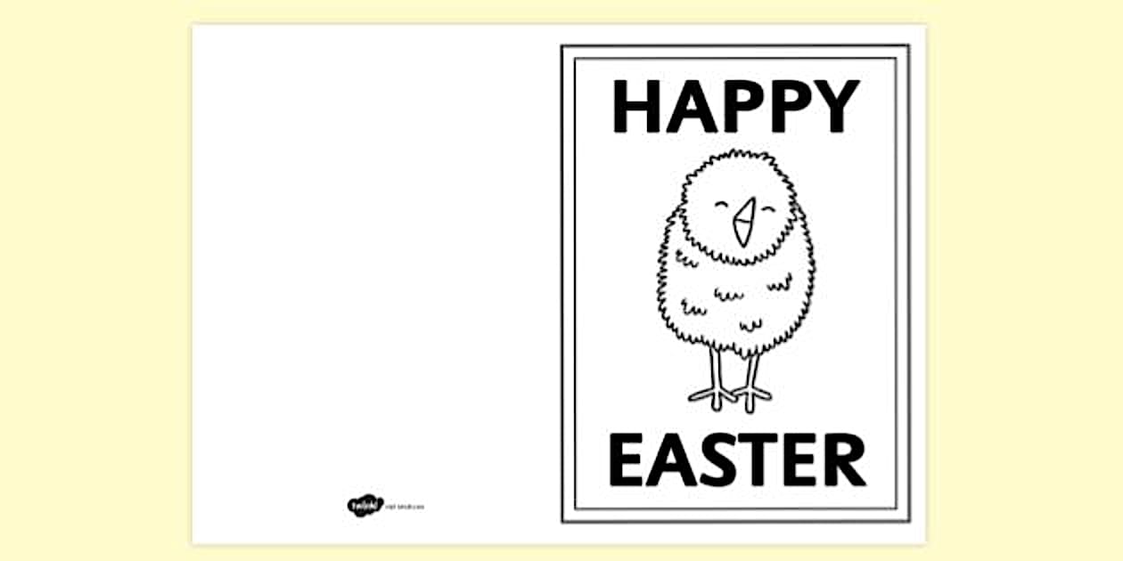 Easter Chick Card Colouring Activity | Primary Resources