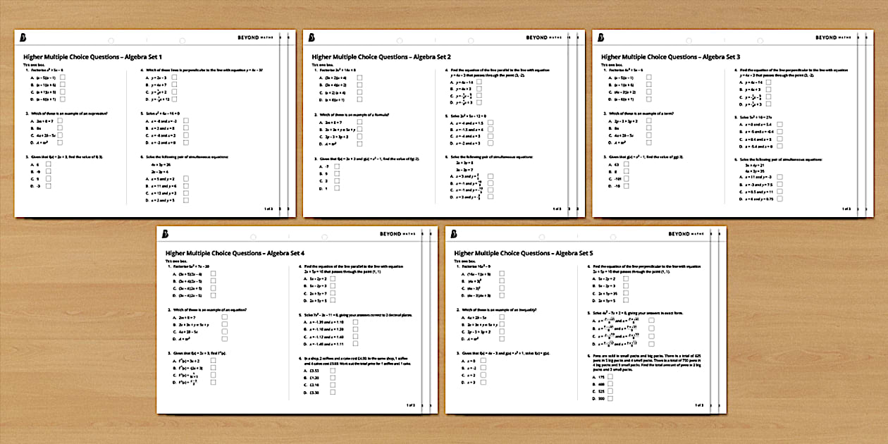 👉 Higher Multiple Choice - Algebra | GCSE Maths | Beyond