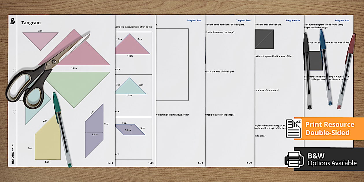 👉 Tangrams - Area of Compound Shapes (teacher made)