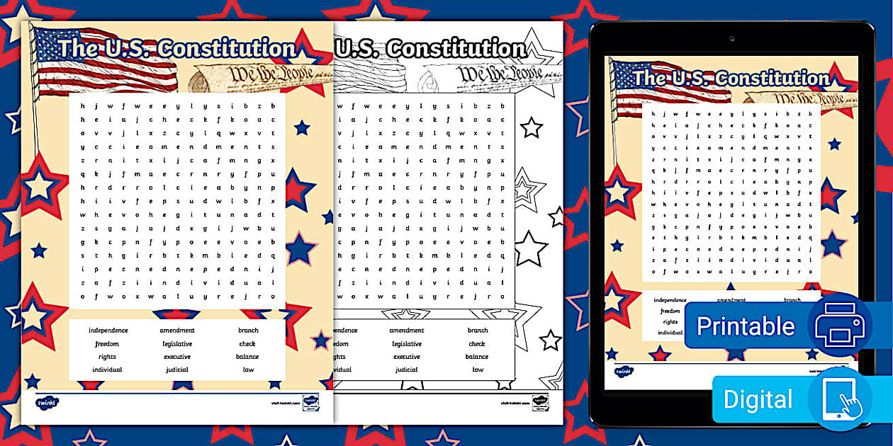 The U.S. Constitution Word Search