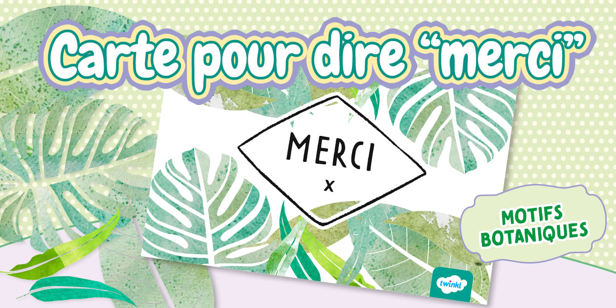 Carte de vœux : Merci - Thème botanique